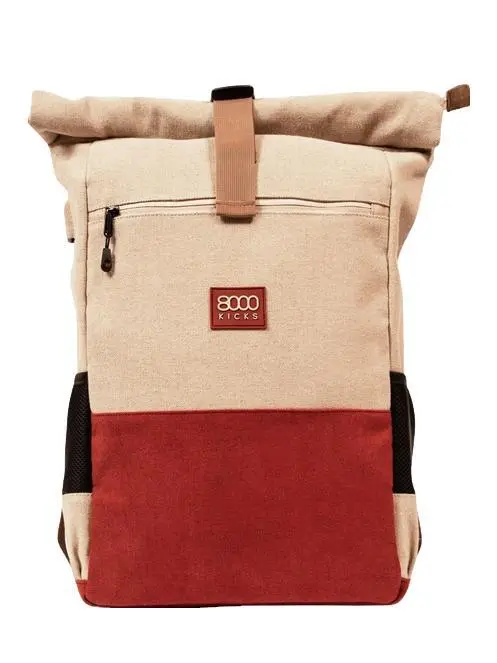 8000KICKS Everyday Backpack - Beige / Red