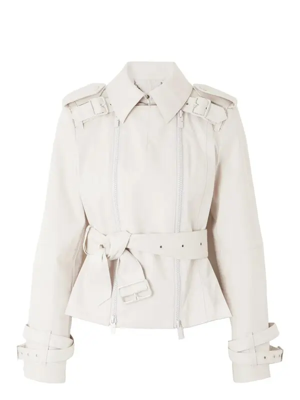 Burberry Belted Cotton-canvas Jacket - Gray