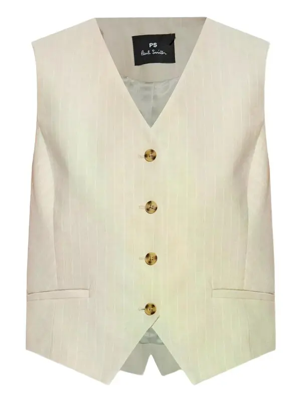 Paul Smith Striped Waistcoat - Neutrals