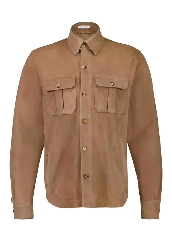 Boglioli Leather Shirt - Neutrals