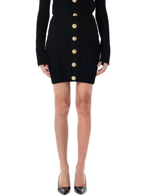 Balmain Button-up Skirt - Black