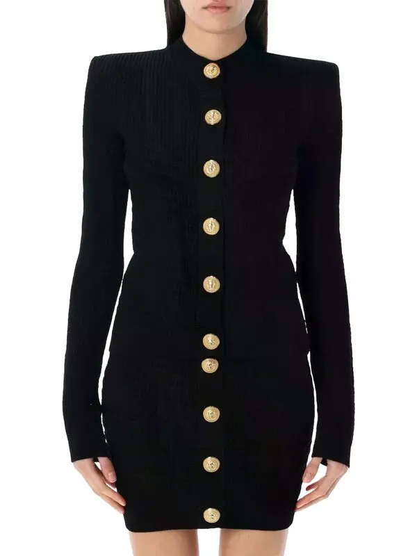 Balmain Long Sleeve Cardigan - Black