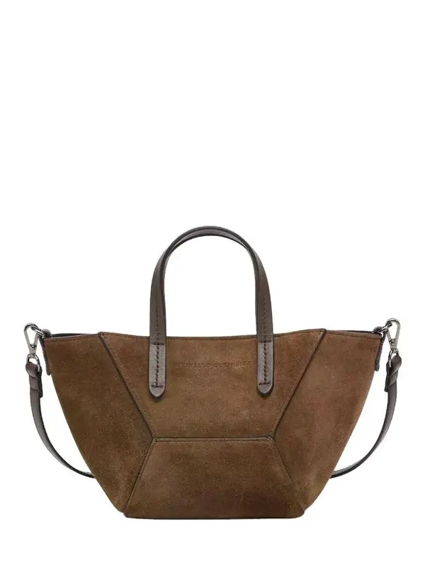 Brunello Cucinelli Mini Leather Cross Body Bag - Brown