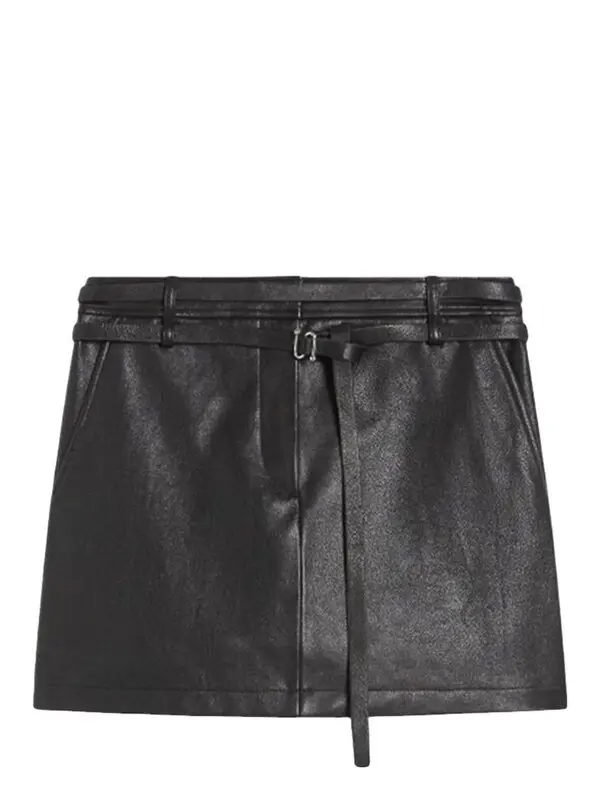Sportmax Leather Skirt - Black