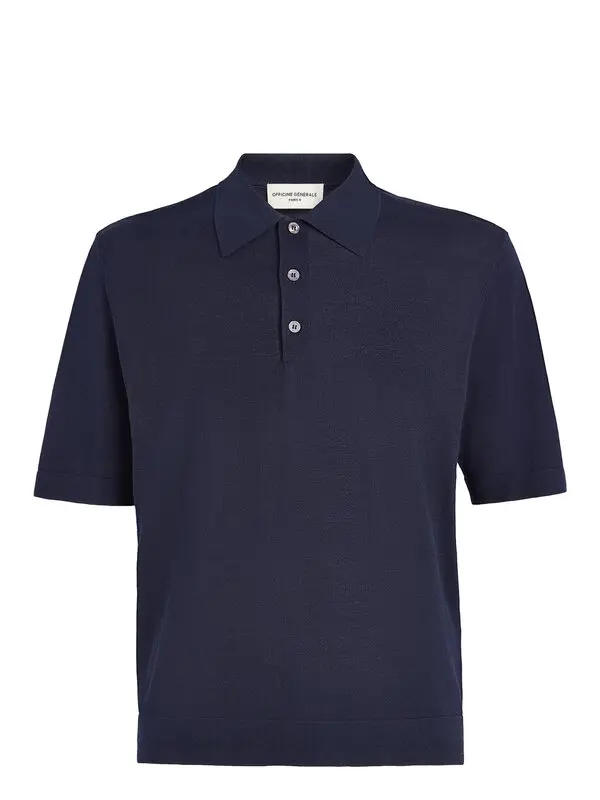 Officine Générale Brutus Polo Shirt - Navy