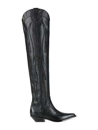 SONORA Leather Cowboy Boots - Black