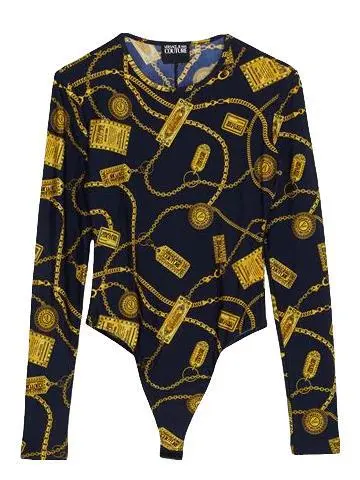 Versace Logo-print Bodysuit - Navy