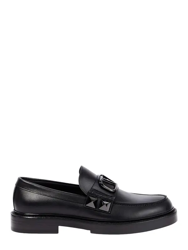 Valentino Garavani Stud Sign Loafers - Black