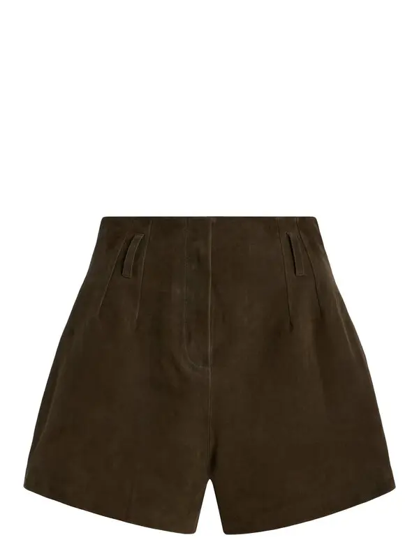 THE FRANKIE SHOP Lise Suede Shorts - Green