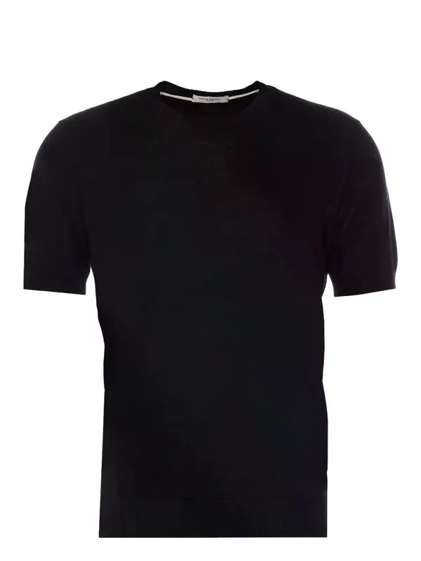 PAOLO PECORA Silk-blend T-shirt - Black
