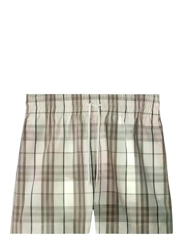 Burberry Check Cotton Shorts - Neutrals