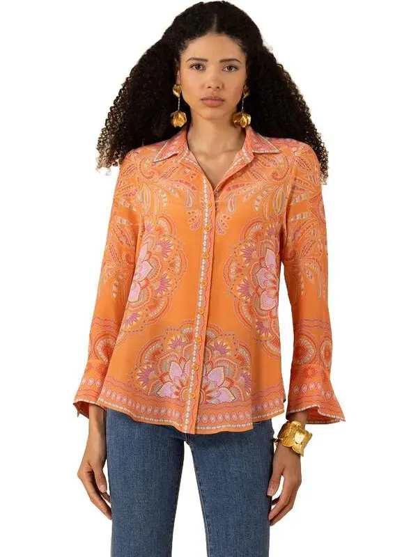 Hale Bob Lara Silk Top - Orange