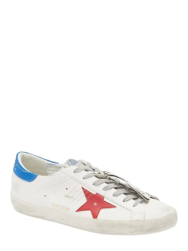 Golden Goose Super-star Bio Based Sneakers - White/ Red/ Blue