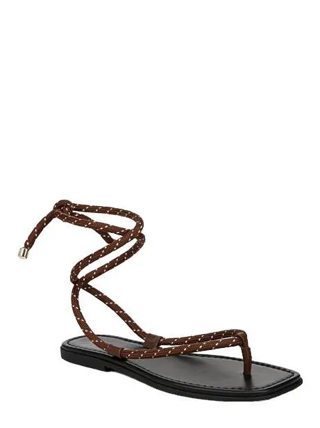 Veronica Beard Carmina Ankle Wrap Sandal - Cedar/coconut