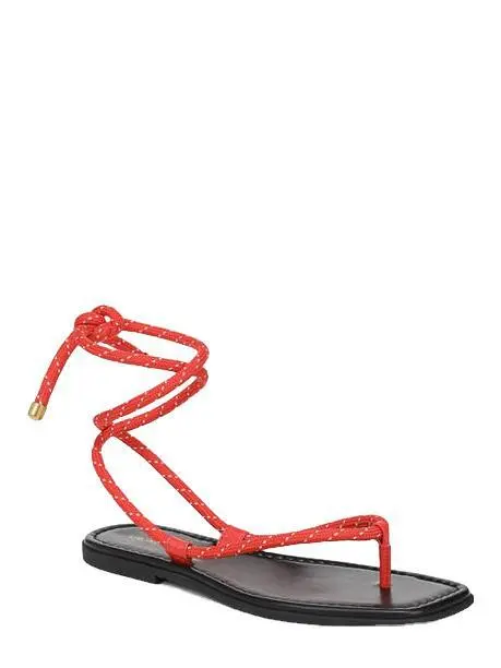 Veronica Beard Carmina Ankle Wrap Sandal - Flame Red