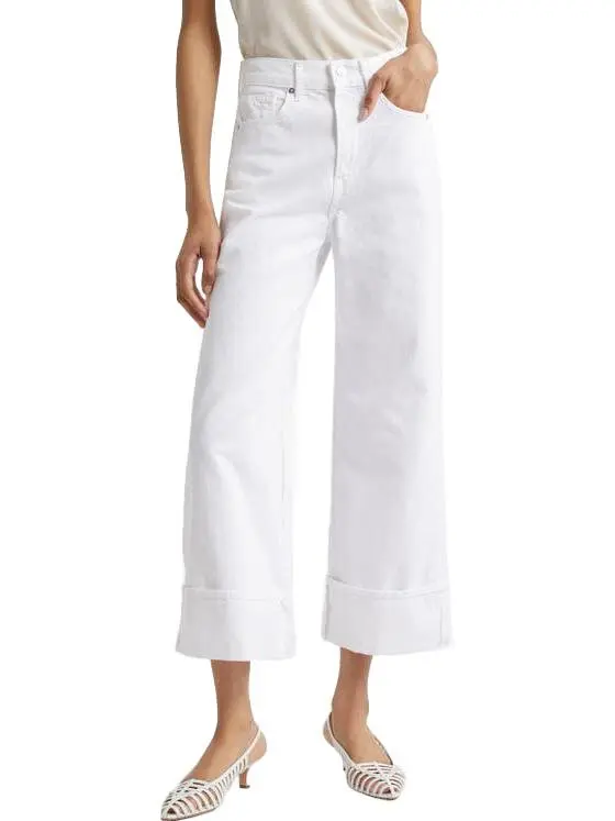 Veronica Beard Taylor High-rise Wide-leg Jeans - White