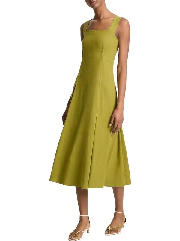 Vince Square Neck Midi Dress - Herbaria