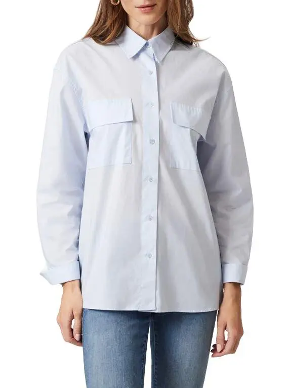 MAVI Cotton Poplin Button-up Shirt - Cashmere Blue