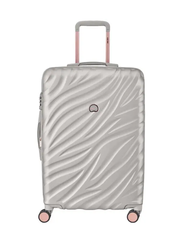 DELSEY PARIS Alexis Hardside 25-inch Checked Spinner Luggage - Platinum/rose Gold