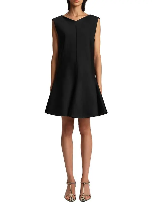 Khaite Mel Satin-back Crepe Minidress - Black