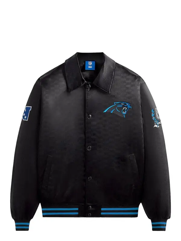 Kith For The Nfl: Panthers Satin Bomber Jacket - Black