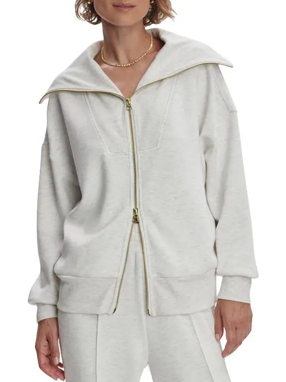 Varley Halley Doublesoft® Zip-up Sweatshirt - Ivory Marl