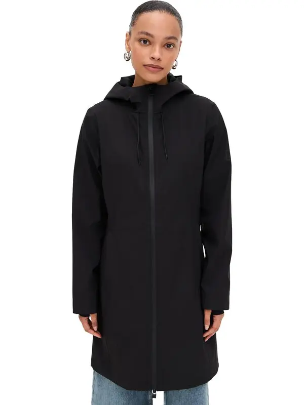 Rains Suva Hardshell Long Jacket - Black