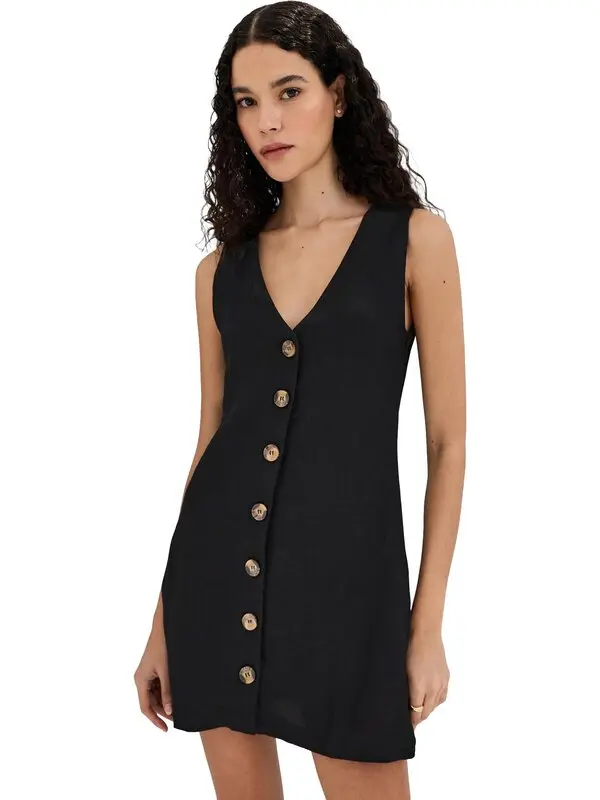 LE BOP Charlotte Vest Mini Dress - Black