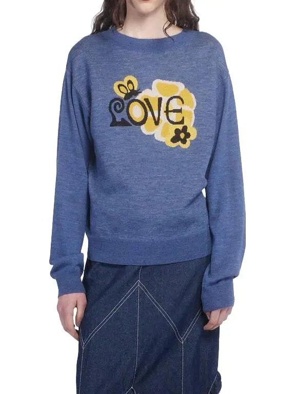 Anna Sui Love Knitwear Sweater - Cornflower Multi