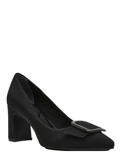 Anne Klein Bentley Buckle Pump - Black Stretch