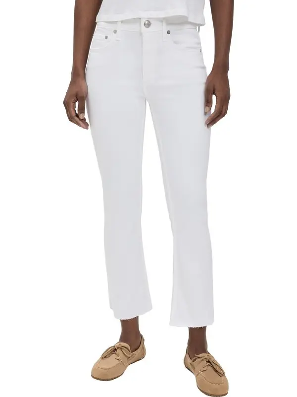 Rag & Bone Flexi Peyton Mid Rise Ankle Bootcut Jeans - Optic White