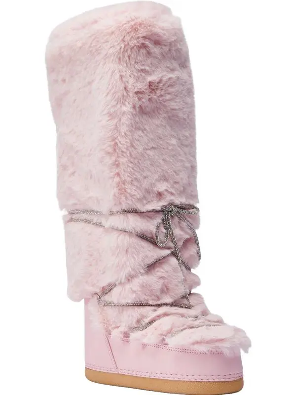 AZALEA WANG Tayton Faux Fur Snow Boots - Pink
