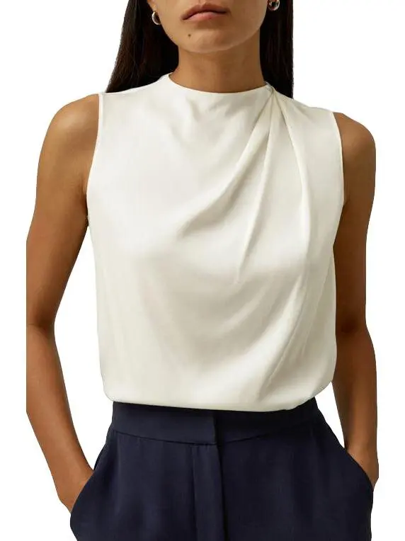 Lilysilk Sleeveless Minimalist Silk Top - White