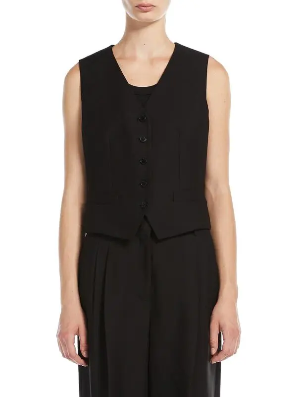 Max Mara Pace Canvas Waistcoat - Black