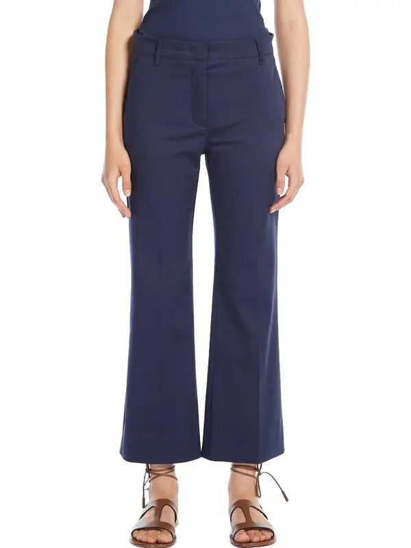 Max Mara Bosso Flared Ankle Pants - Navy