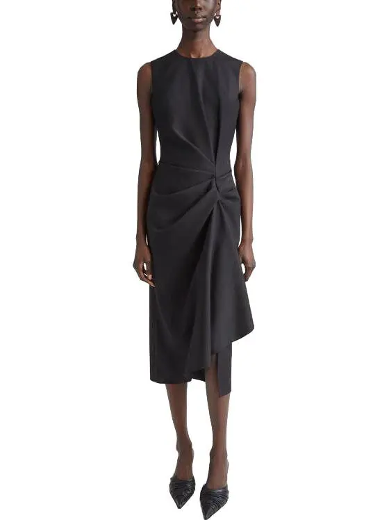 Alexander McQueen Twisted Drape Sleeveless Sheath Dress - Black