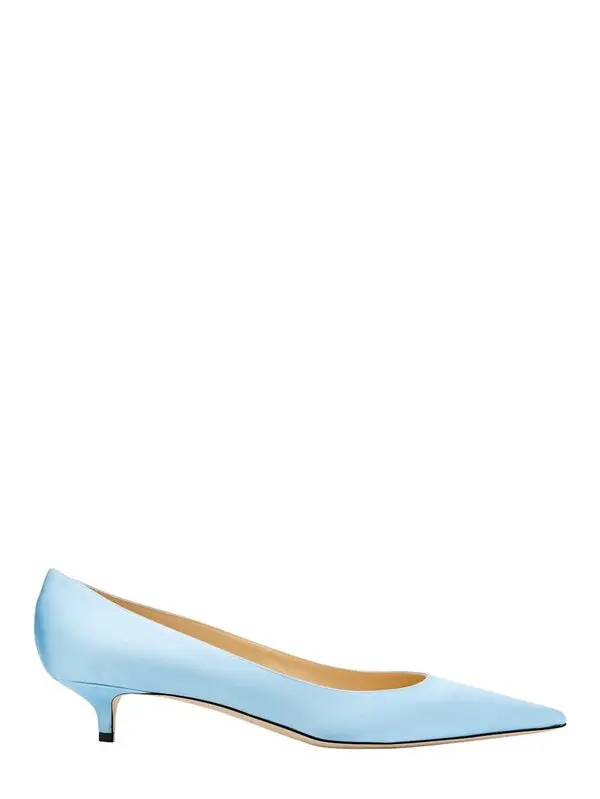 JIMMY CHOO Amelia Satin Kitten-heel Pumps - Blue