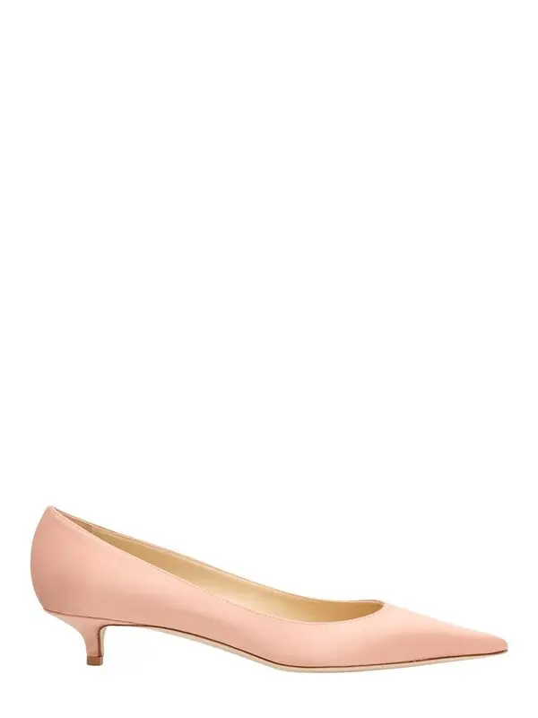 JIMMY CHOO Amelia Satin Kitten-heel Pumps - Blush