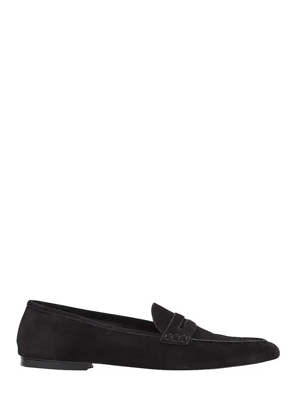 Ralph Lauren Collins Suede Penny Loafers - Black