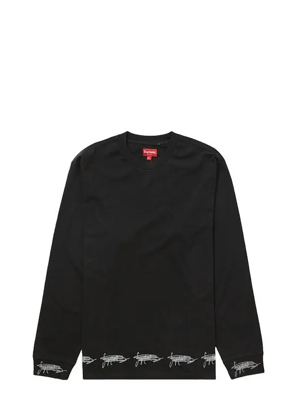 Supreme Signature Long Sleeve Top - Black