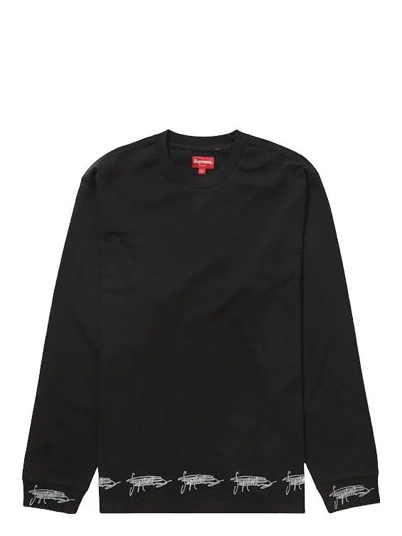 Supreme Signature Long Sleeve Top - Black