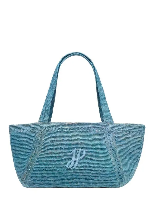 Patou Large Jp Monogram Trapeze-design Tote Bag - Blue