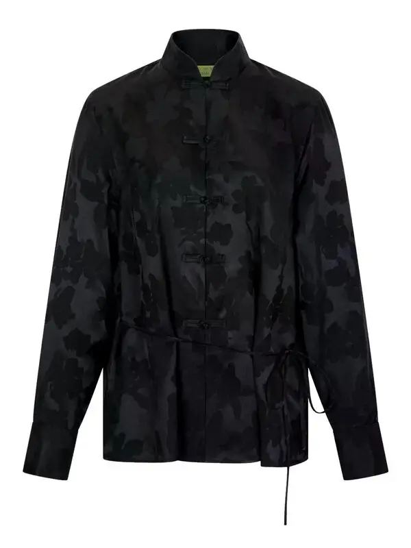 Shanghai Tang Floral Blouse - Black