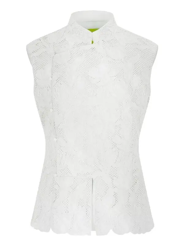 Shanghai Tang Floral Pattern Top - White