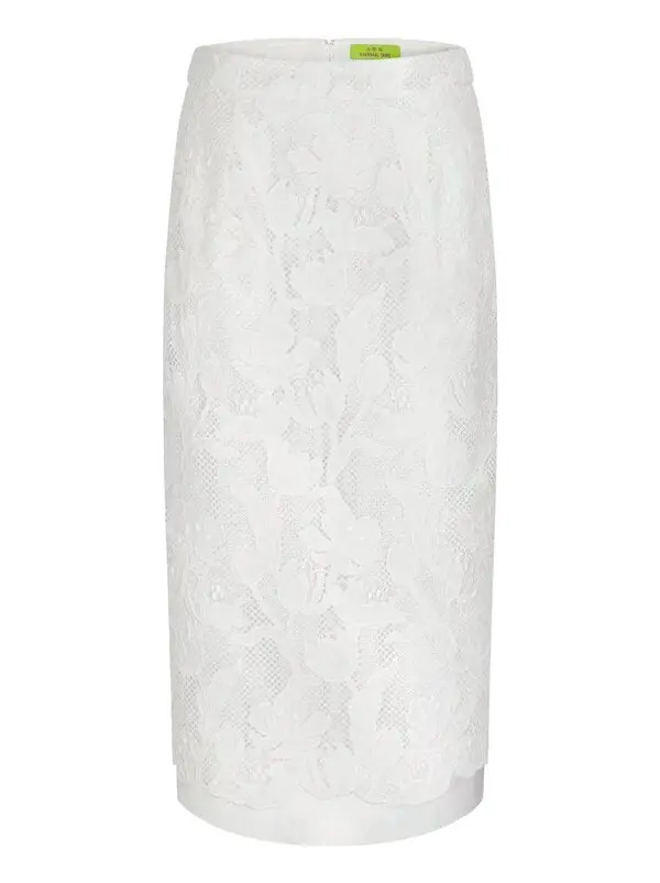 Shanghai Tang Midi Skirt - White