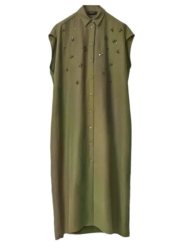 Fabiana Filippi Bead-embellished Shirt Dress - Green