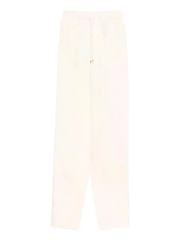 Elisabetta Franchi Diamond-jacquard Satin Trousers - Neutrals