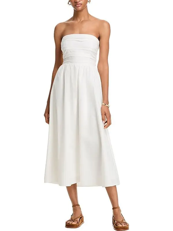 WAYF Sammie Convertible Poplin Dress - Ivory