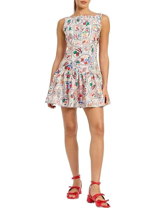 EN SAISON Nayeli Printed Mini Dress - Linen Red Multi