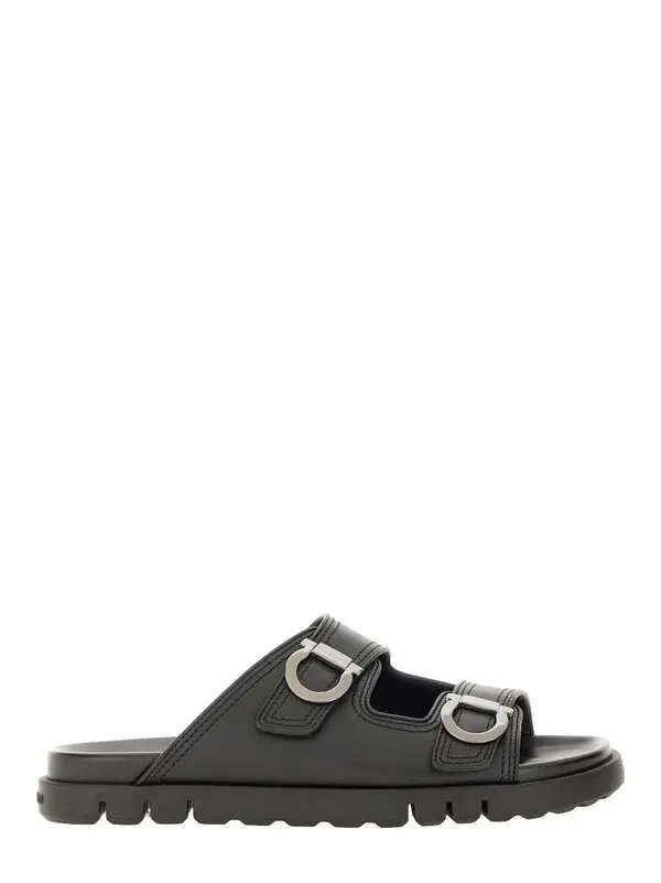 FERRAGAMO Double-strap Sandals - Black